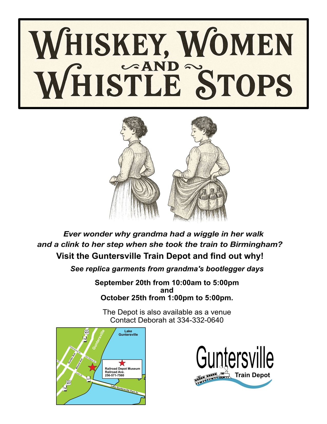 Women Bootleggers Display – Guntersville Railroad Depot Museum
